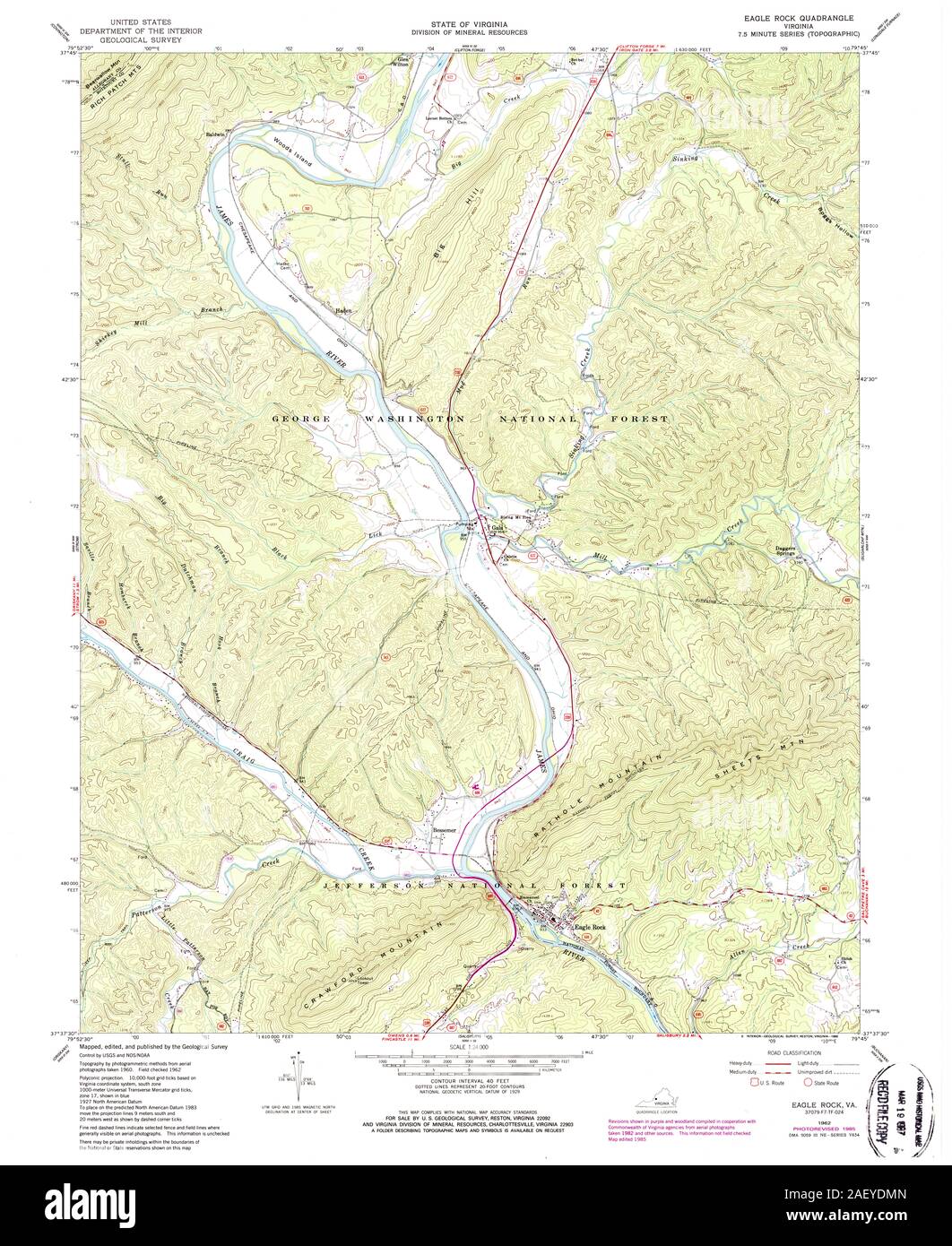 VA Eagle Rock 184827 1962 24000 Stock Photo - Alamy