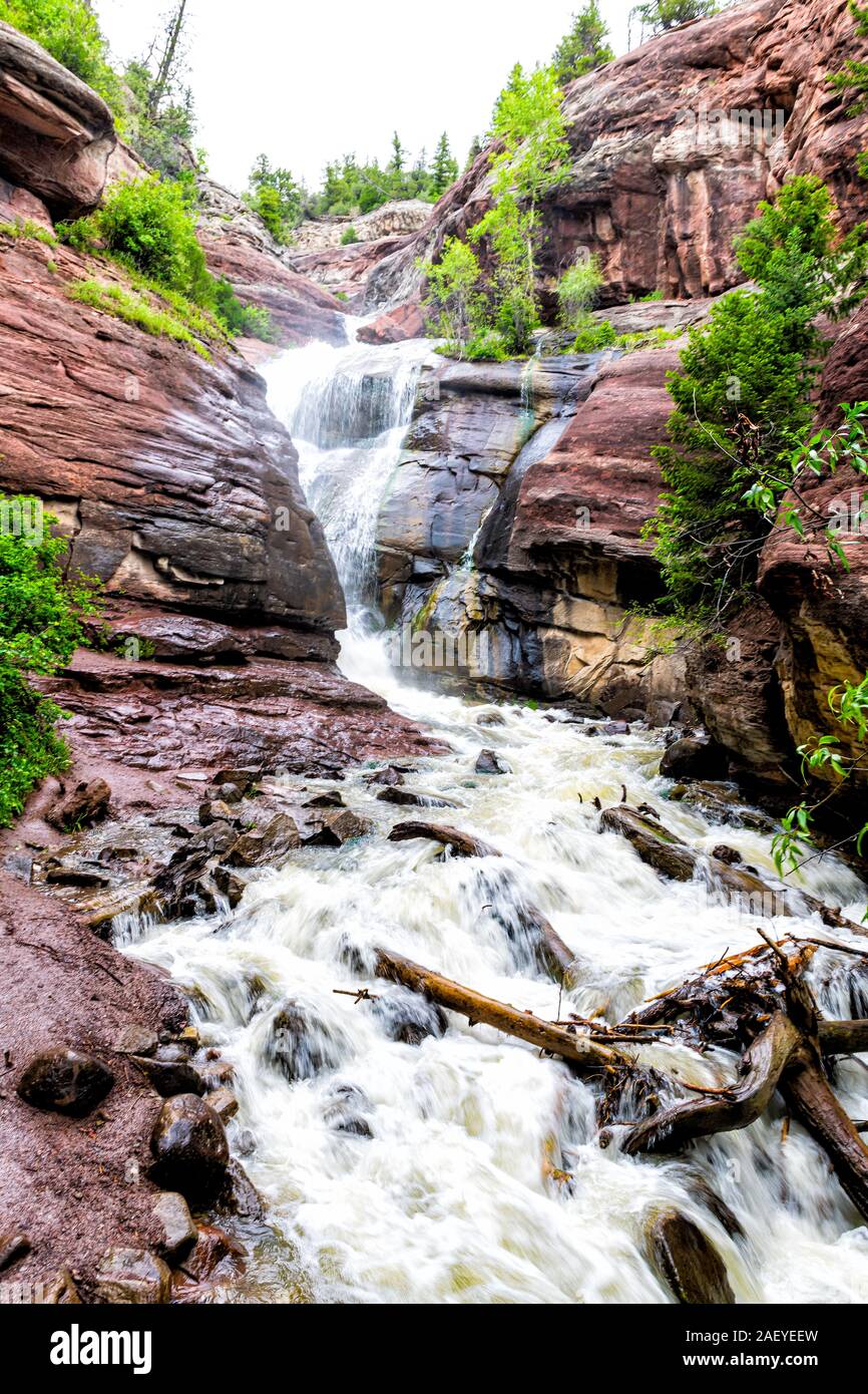 Hays creek falls waterfall in Redstone, Colorado during summer with ...
