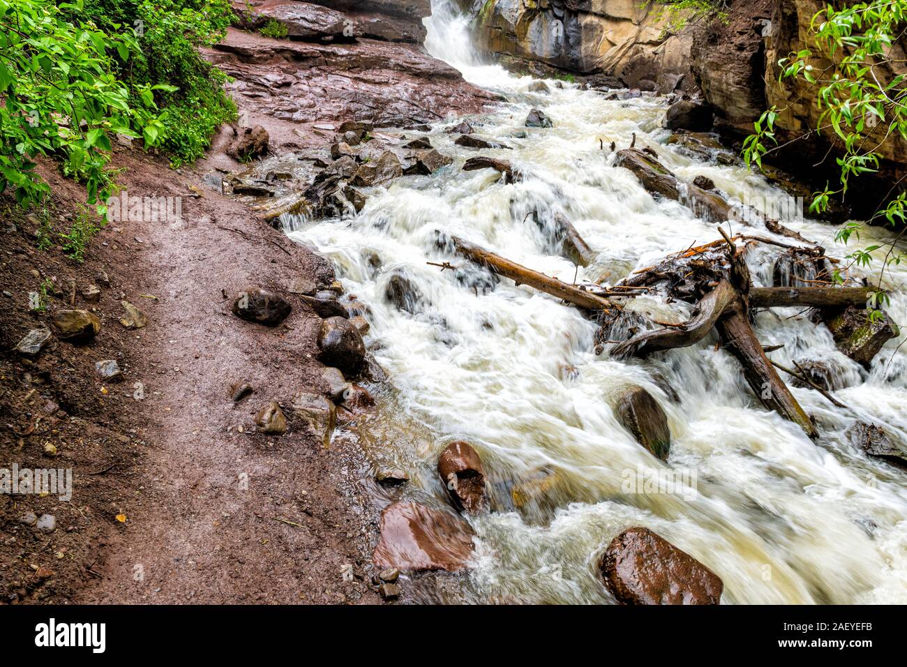 Hays creek falls waterfall trail in Redstone, Colorado during summer ...