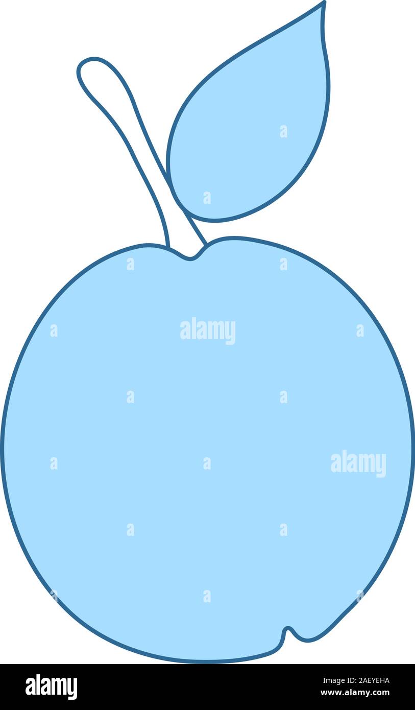 Icon Of Peach In Ui Colors. Thin Line With Blue Fill Design. Vector ...