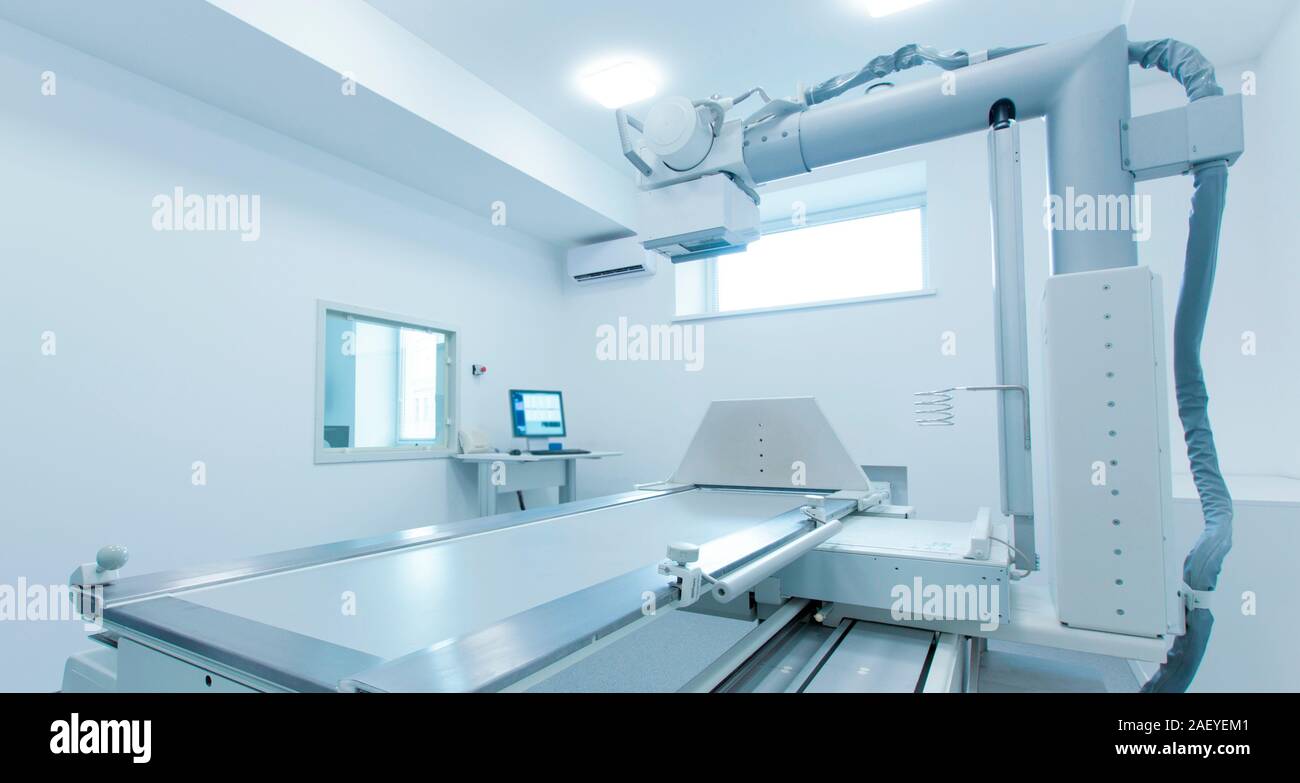 Medical laboratory room with new X-ray equipment for quick diagnostic ...
