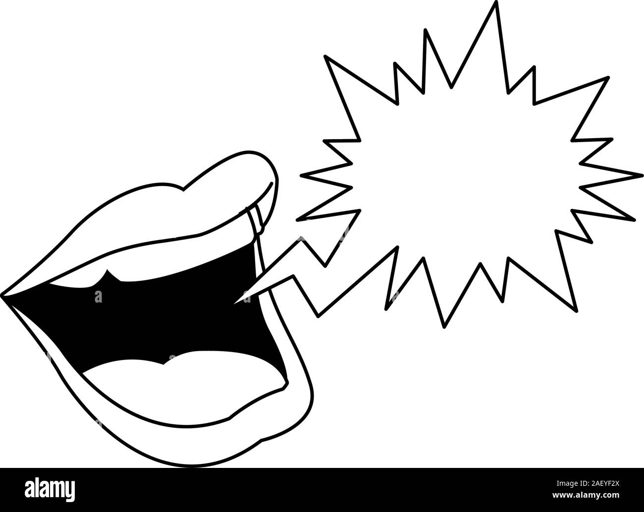 mouth speaking with bubble speak icon, flat design Stock Vector Image ...