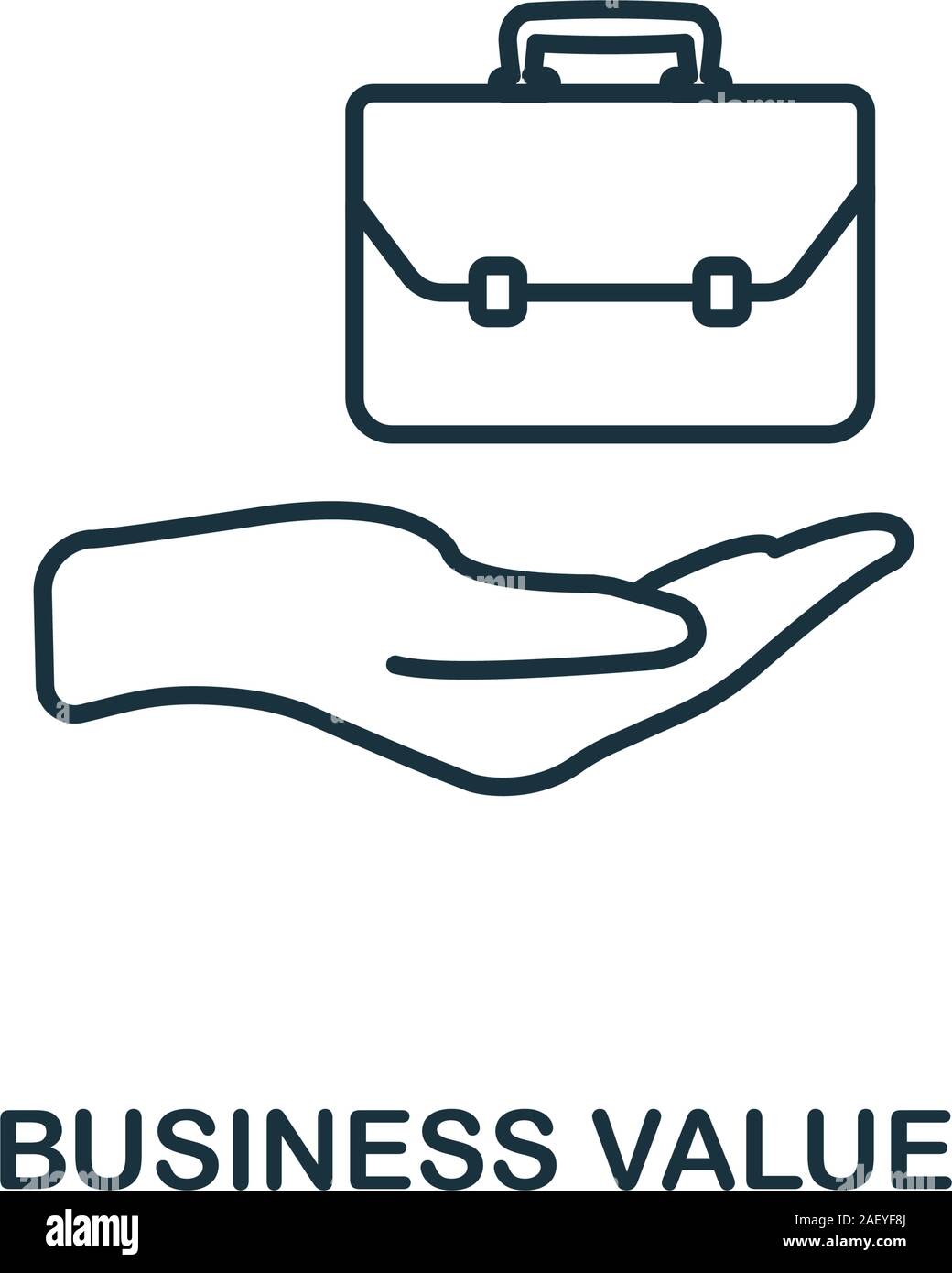 Business Value icon. Line style element from business strategy ...