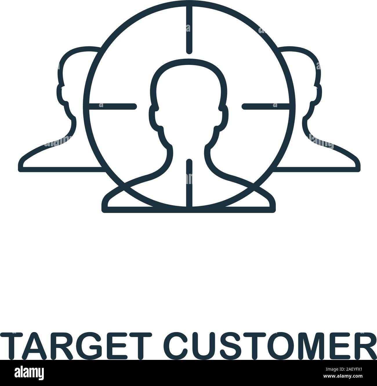 Target Customer icon. Line style element from business strategy ...