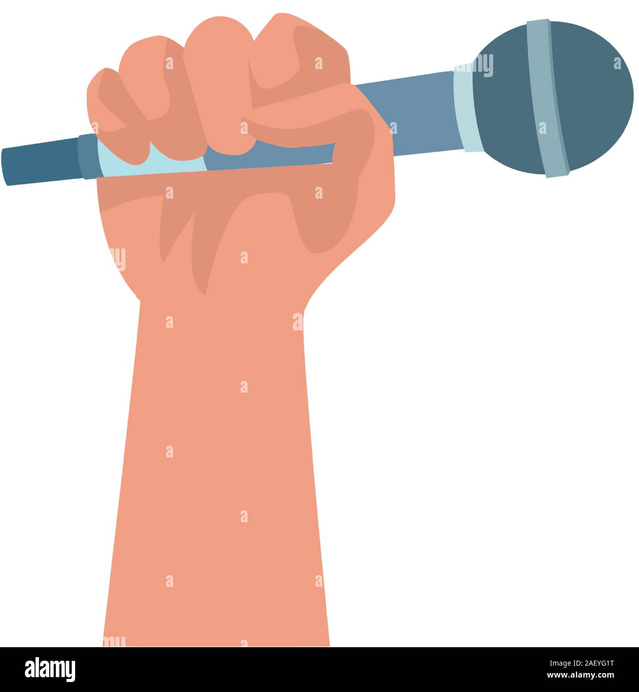 hand holding up a microphone icon Stock Vector Image & Art - Alamy