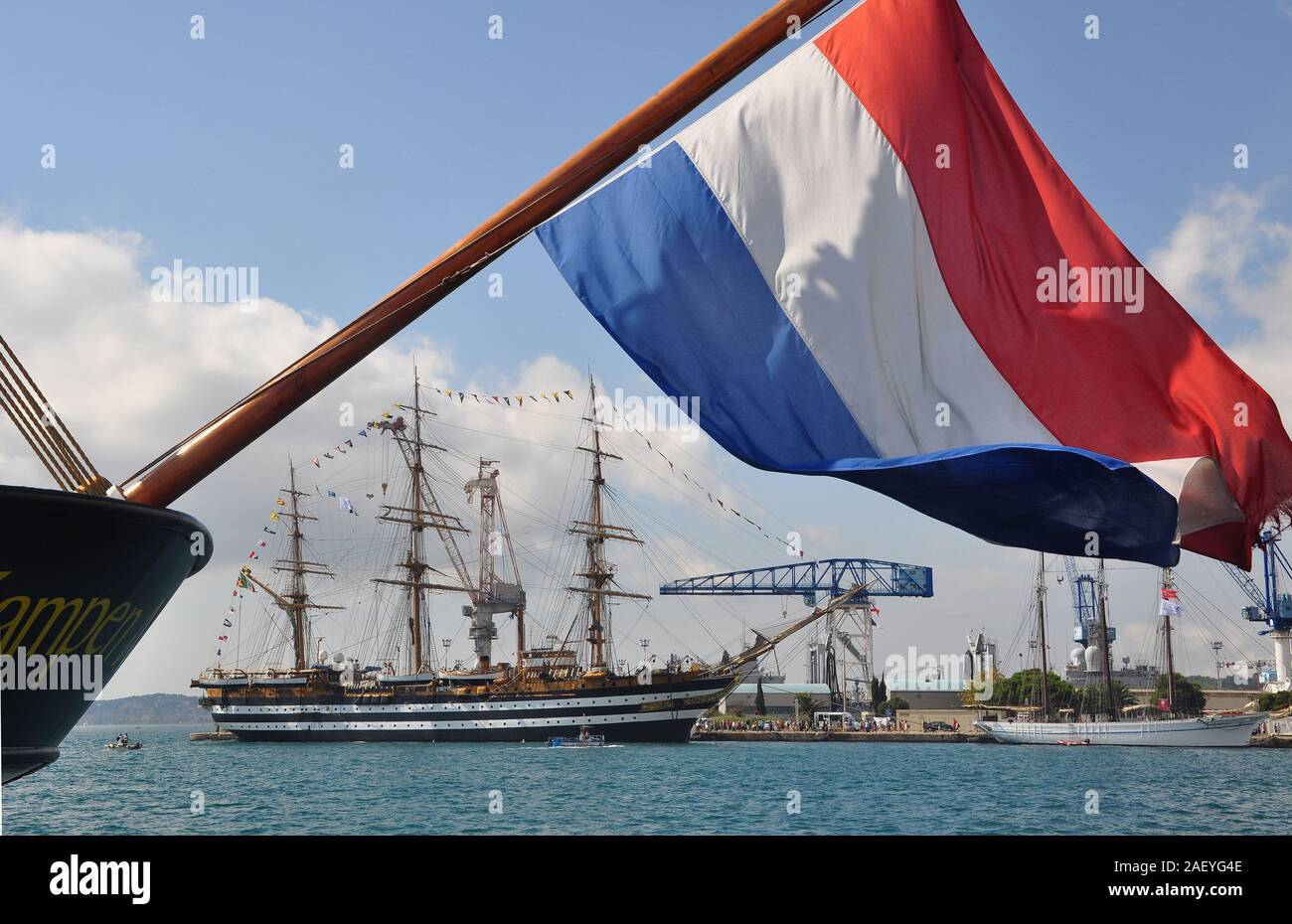 Italian sailboat Amerigo Vespucci during festival Voiles de légende in ...