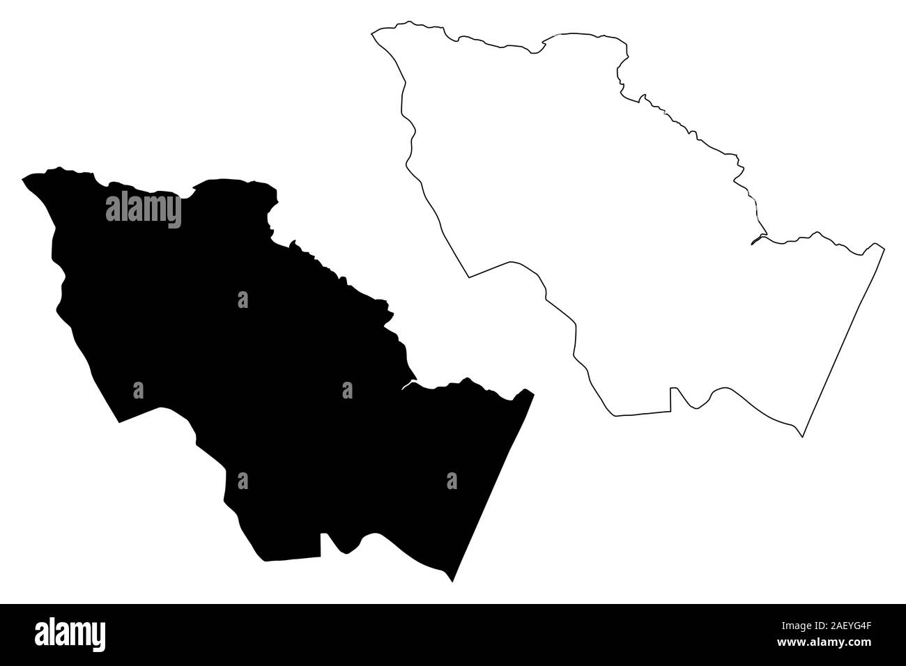 Saint Mary Parish (Parishes of Jamaica, Middlesex County) map vector ...