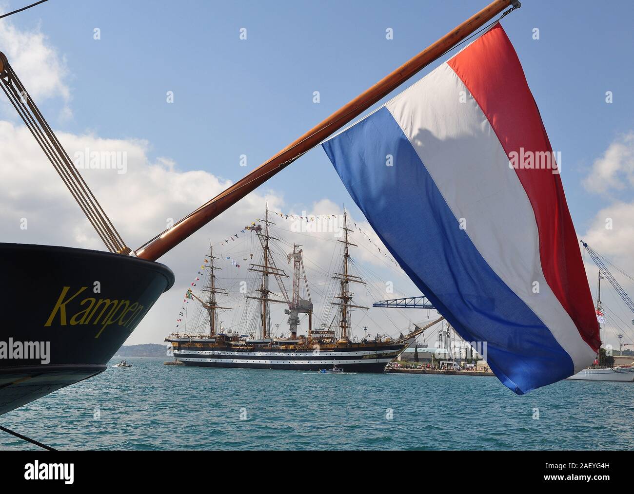 Italian sailboat Amerigo Vespucci during festival Voiles de légende in ...