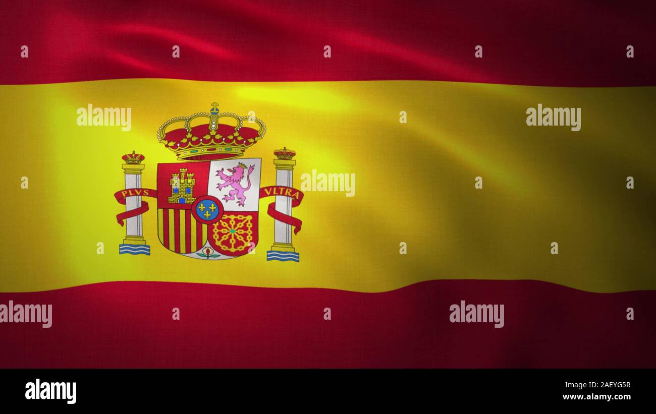 Realistic waving flag of Kingdom of Spain. 3d rendering Stock Photo - Alamy
