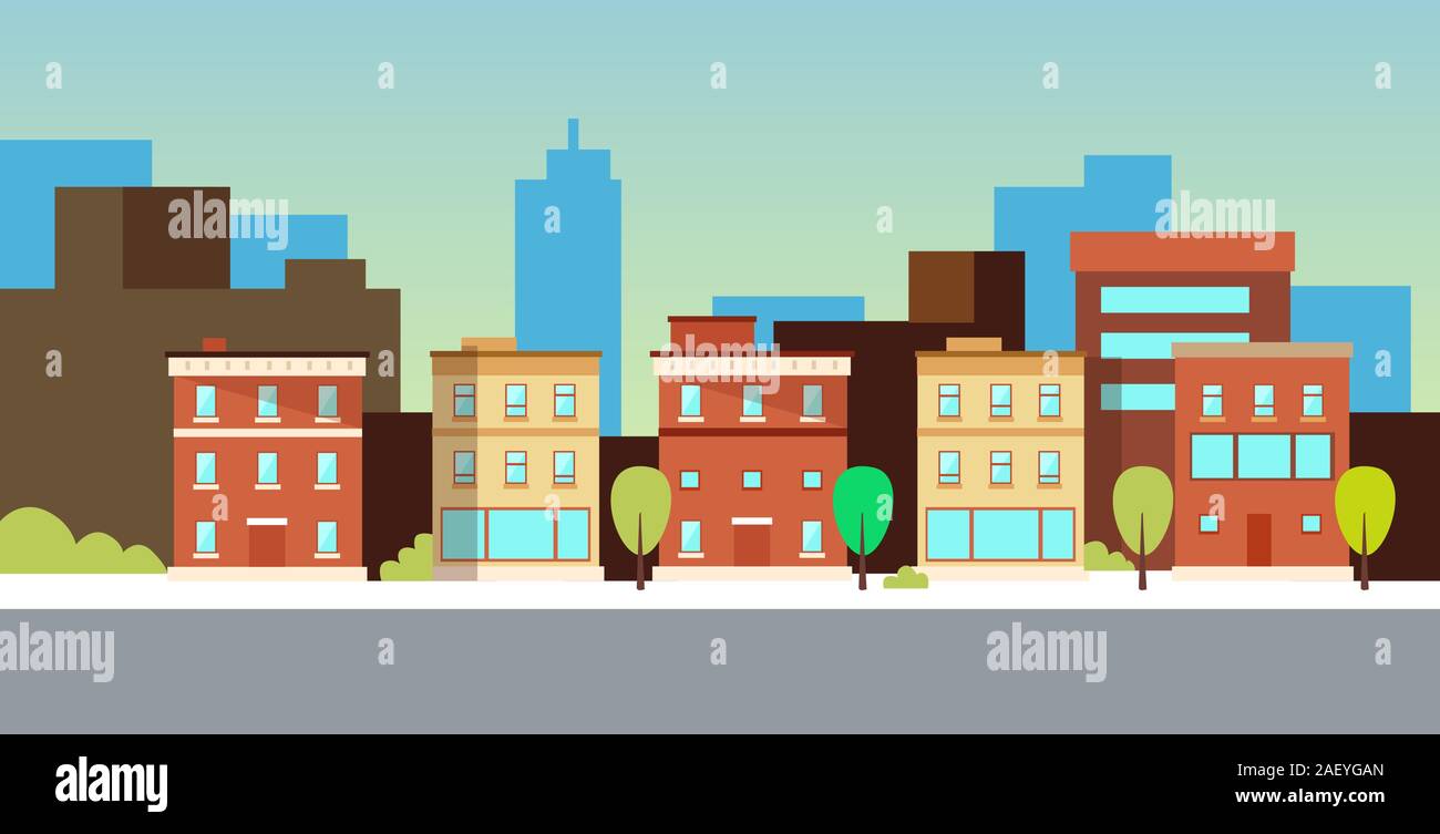 urban landscape or cityscape with buildings modern residential area ...