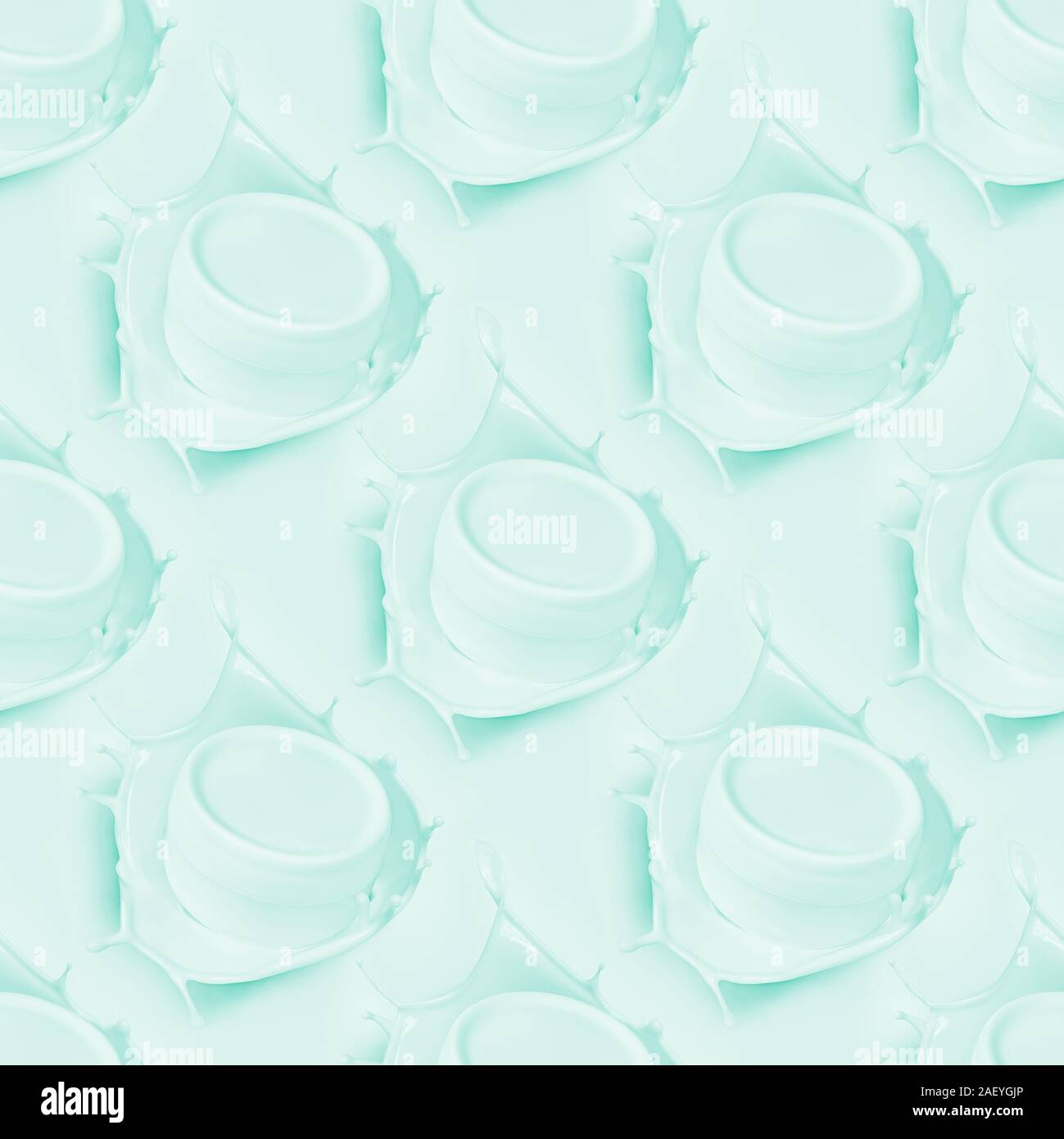 Seamless background with splashes of the falling jars of the cream ...