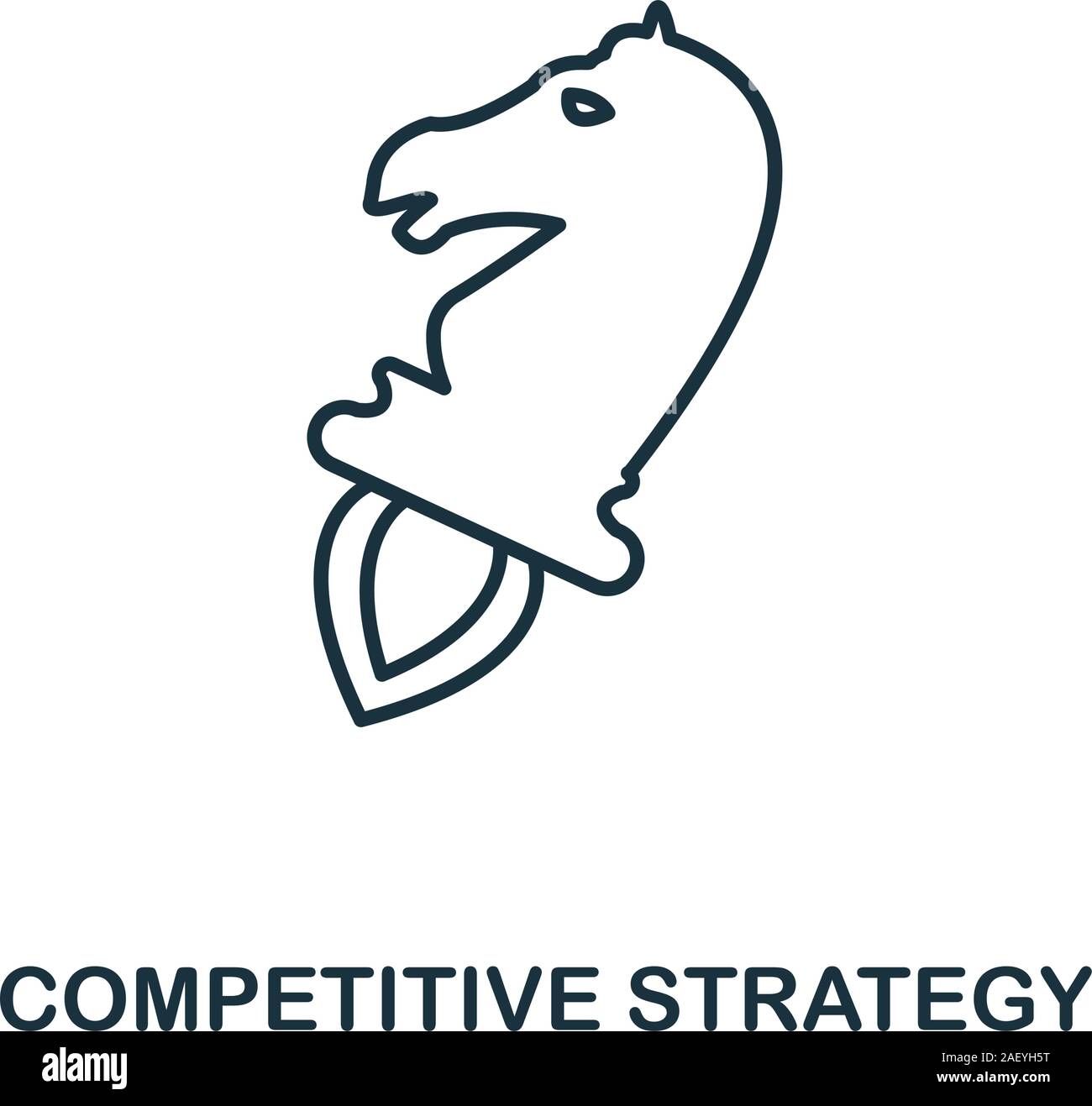 Competitive Strategy icon. Line style element from business strategy ...