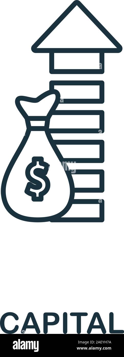 Capital icon. Line style element from business strategy collection ...