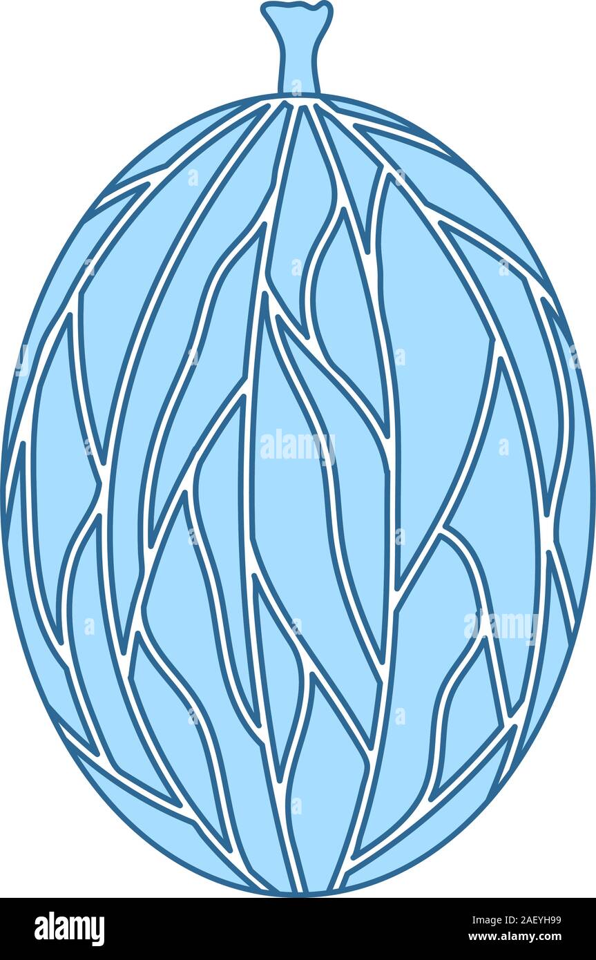 Icon Of Gooseberry In Ui Colors. Thin Line With Blue Fill Design ...