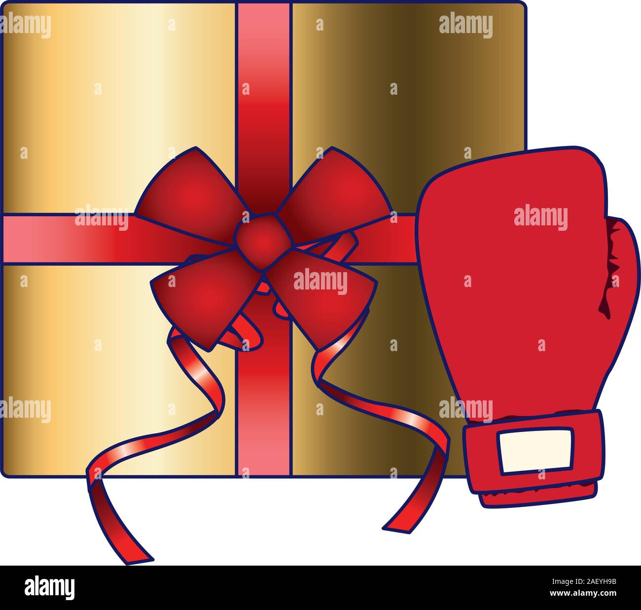 elegant gift box with red boxing glove icon Stock Vector Image & Art ...