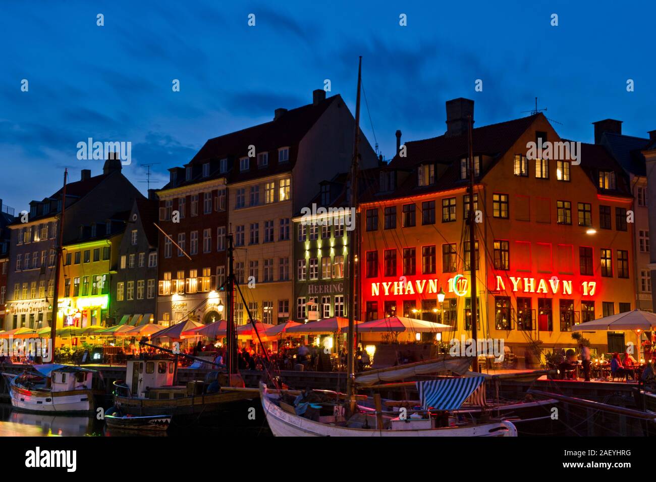Nightlife at the Waterfront in Copenhagen, Denmark Stock Photo - Alamy