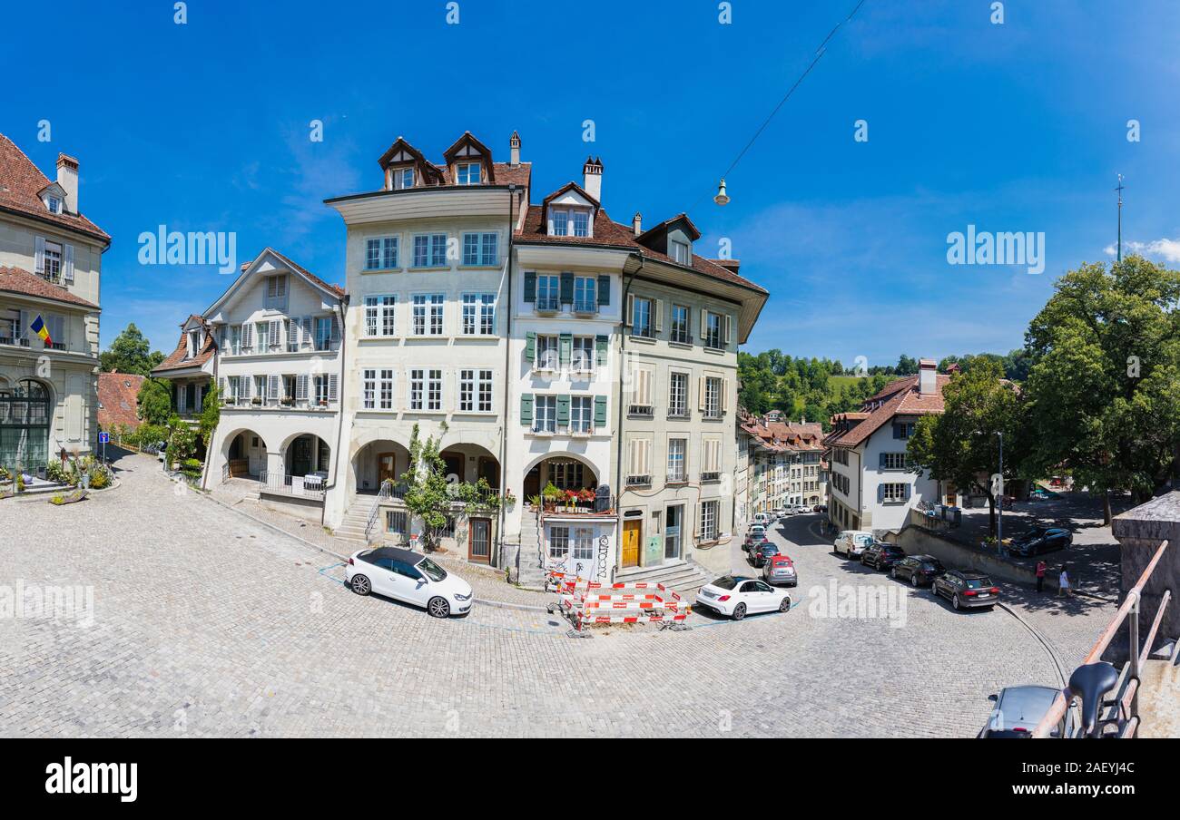 Bern, Switzerland - Jully 19, 2019: Medieval Hauses in Bern Stock Photo ...