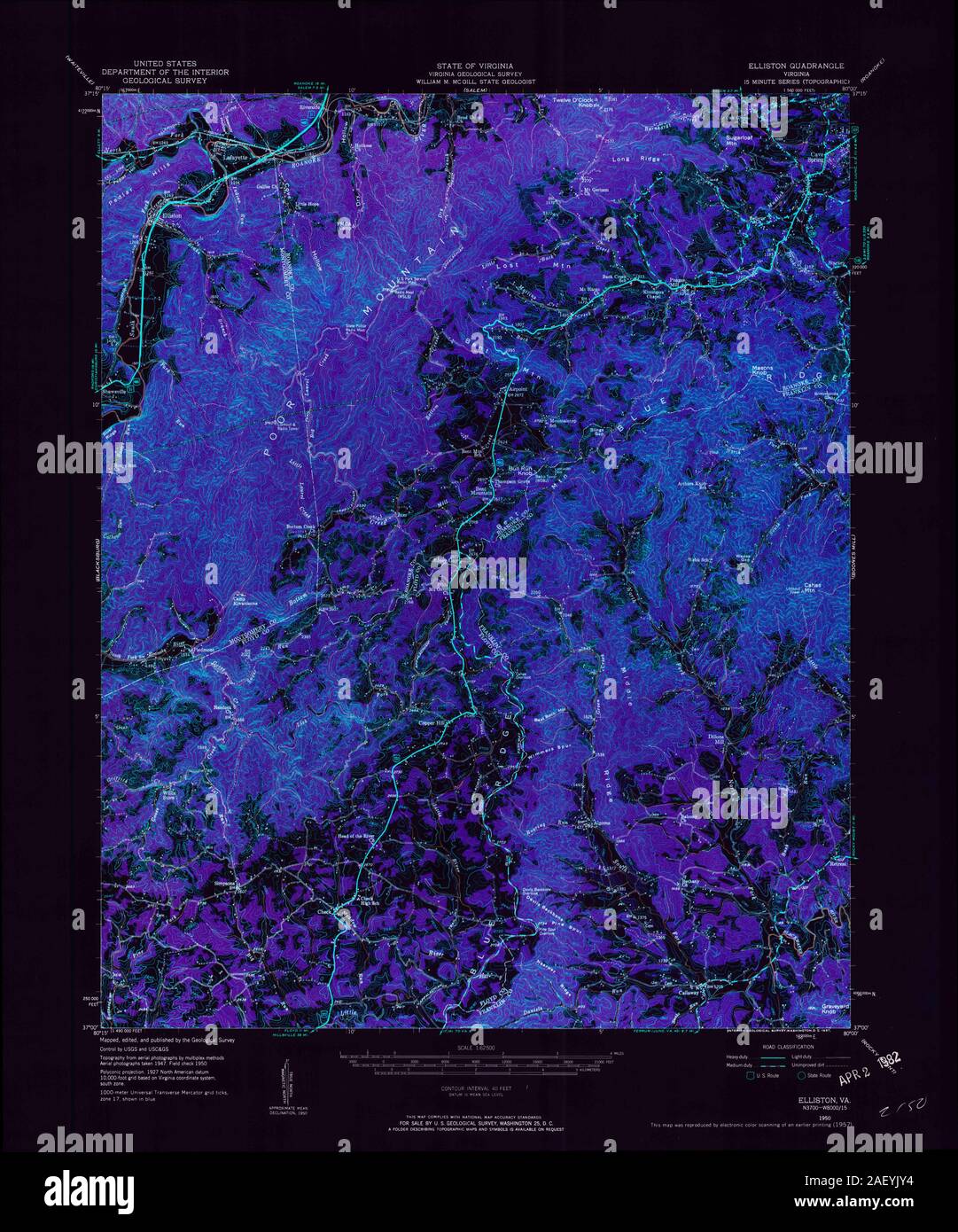 VA Elliston 188082 1950 62500 Inverted Stock Photo - Alamy