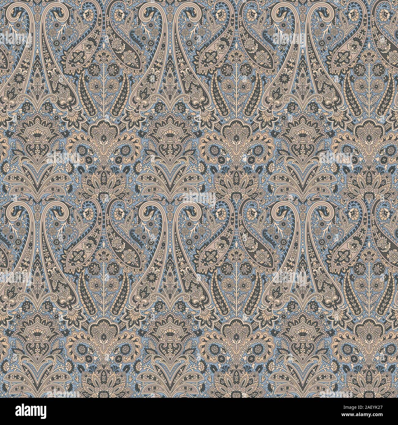 seamless traditional paisley floral background Stock Photo - Alamy