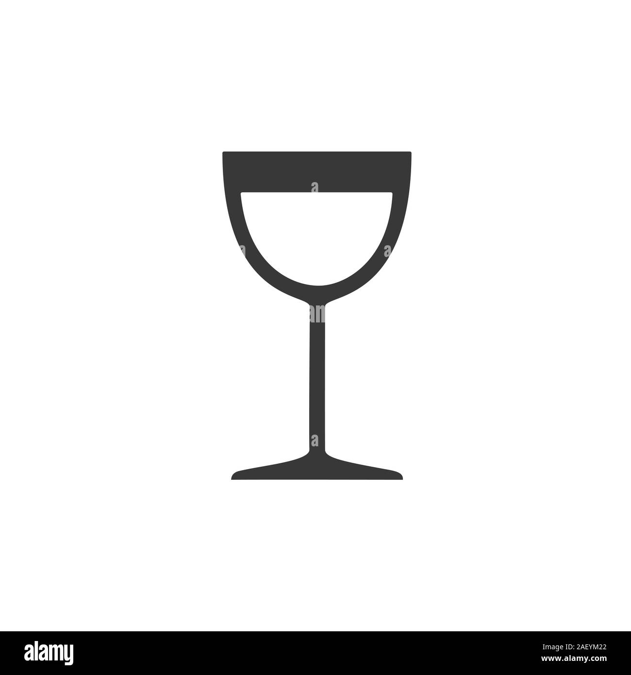 Wine Glass Isolated Icon Drink Flat Vector Illustration Stock Vector