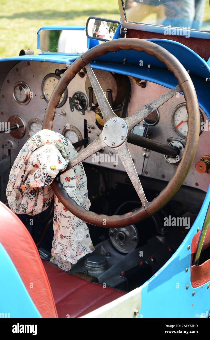 detail of pre-war Bugatti at Classic Days 2014, Schloss Dyck Germany ...