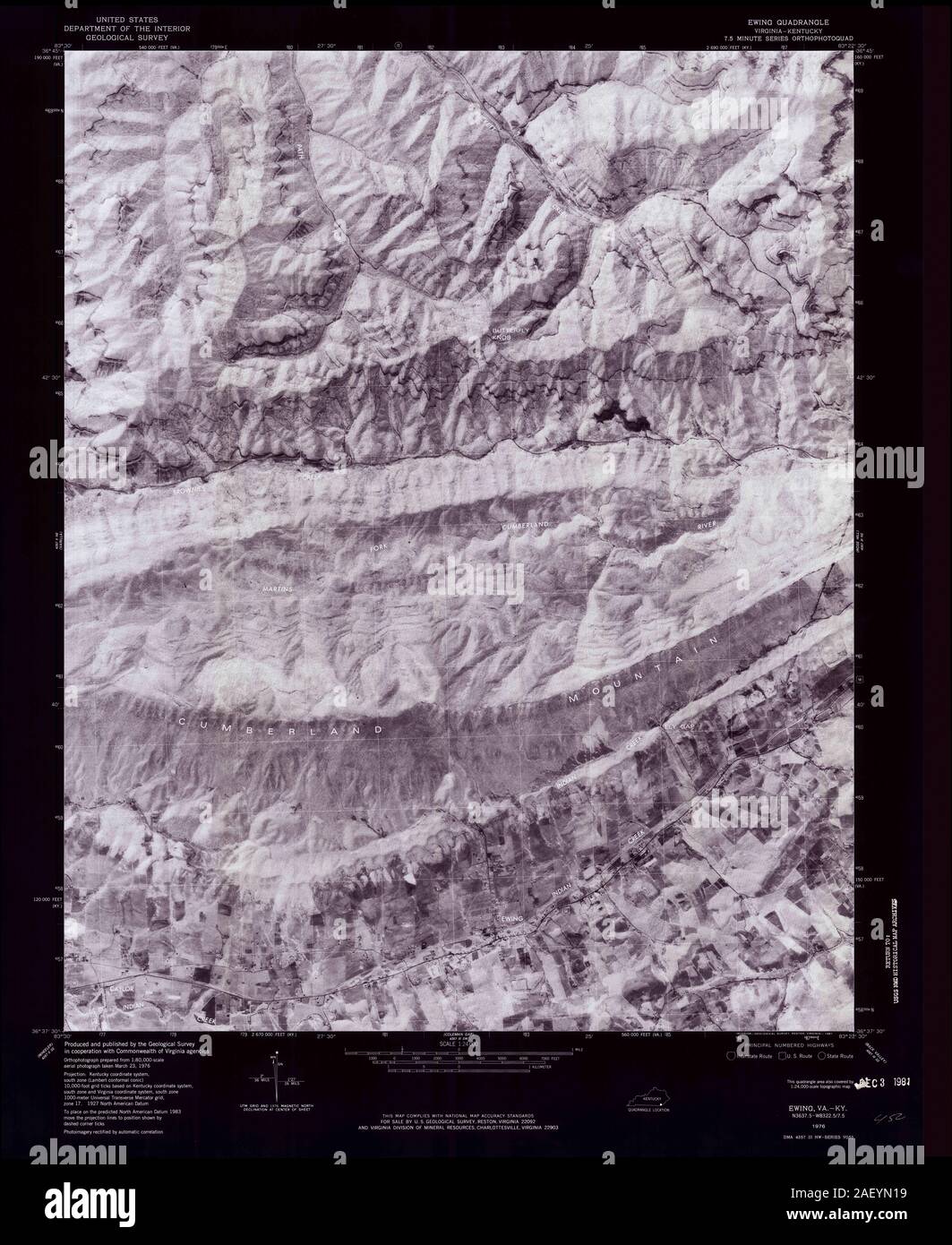 VA Ewing 184913 1976 24000 Inverted Stock Photo - Alamy