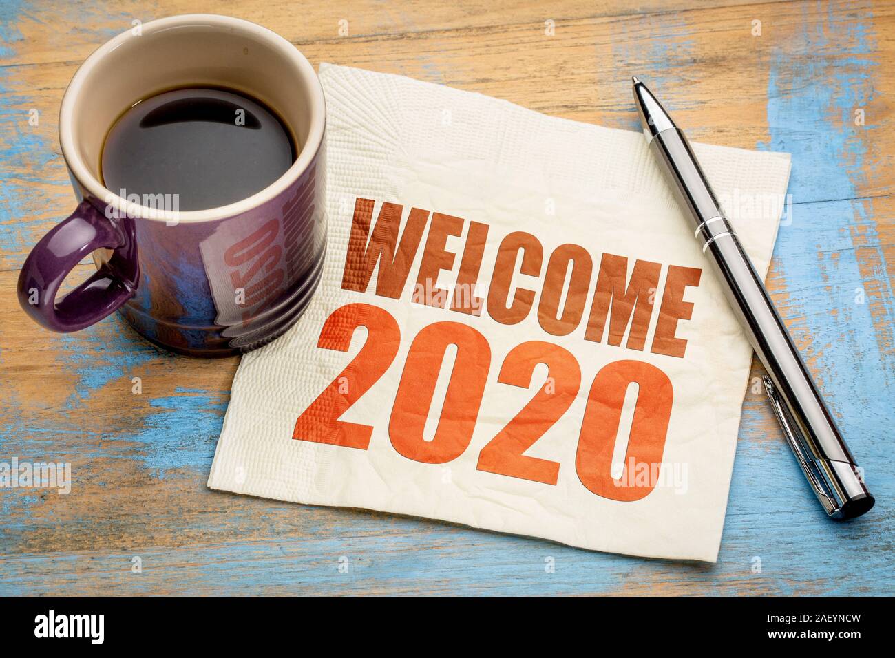 Welcome 2020 word abstract hi-res stock photography and images - Alamy