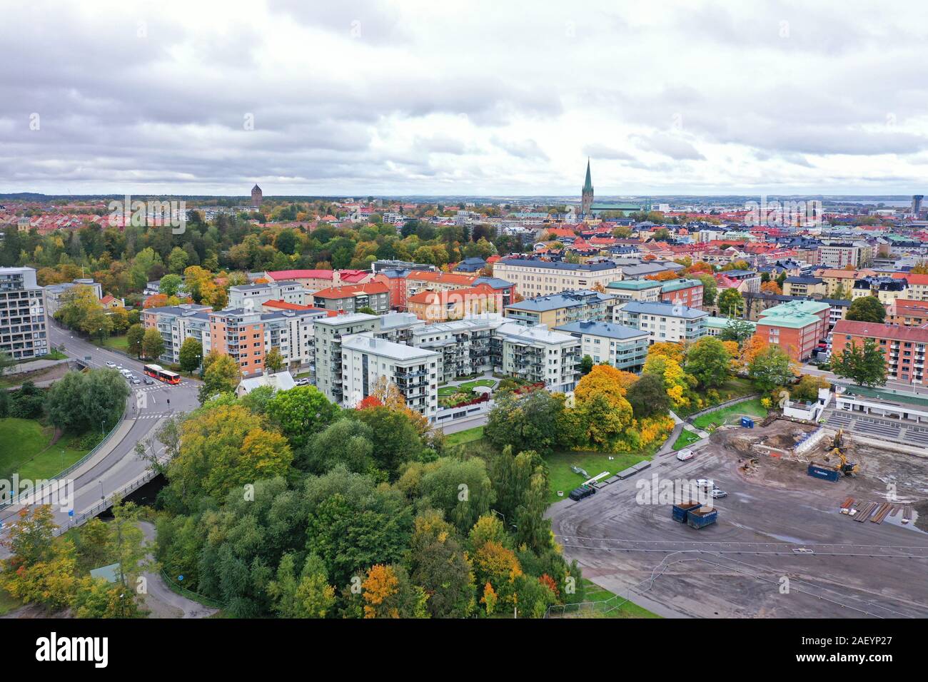Aerial view, city of Linköping.Photo Jeppe Gustafsson Stock Photo - Alamy