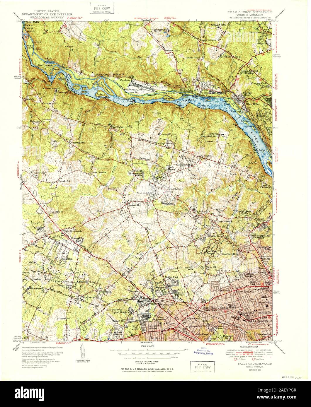 Map of falls church hi-res stock photography and images - Alamy