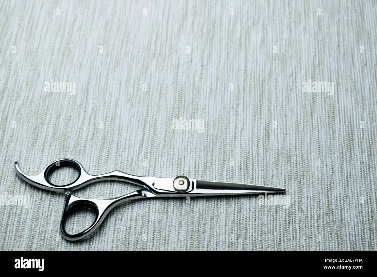 Stylish Professional Barber Scissors; Hairdresser salon concept;Haircut ...