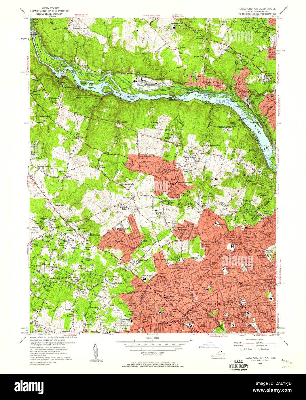 Map of falls church hi-res stock photography and images - Alamy