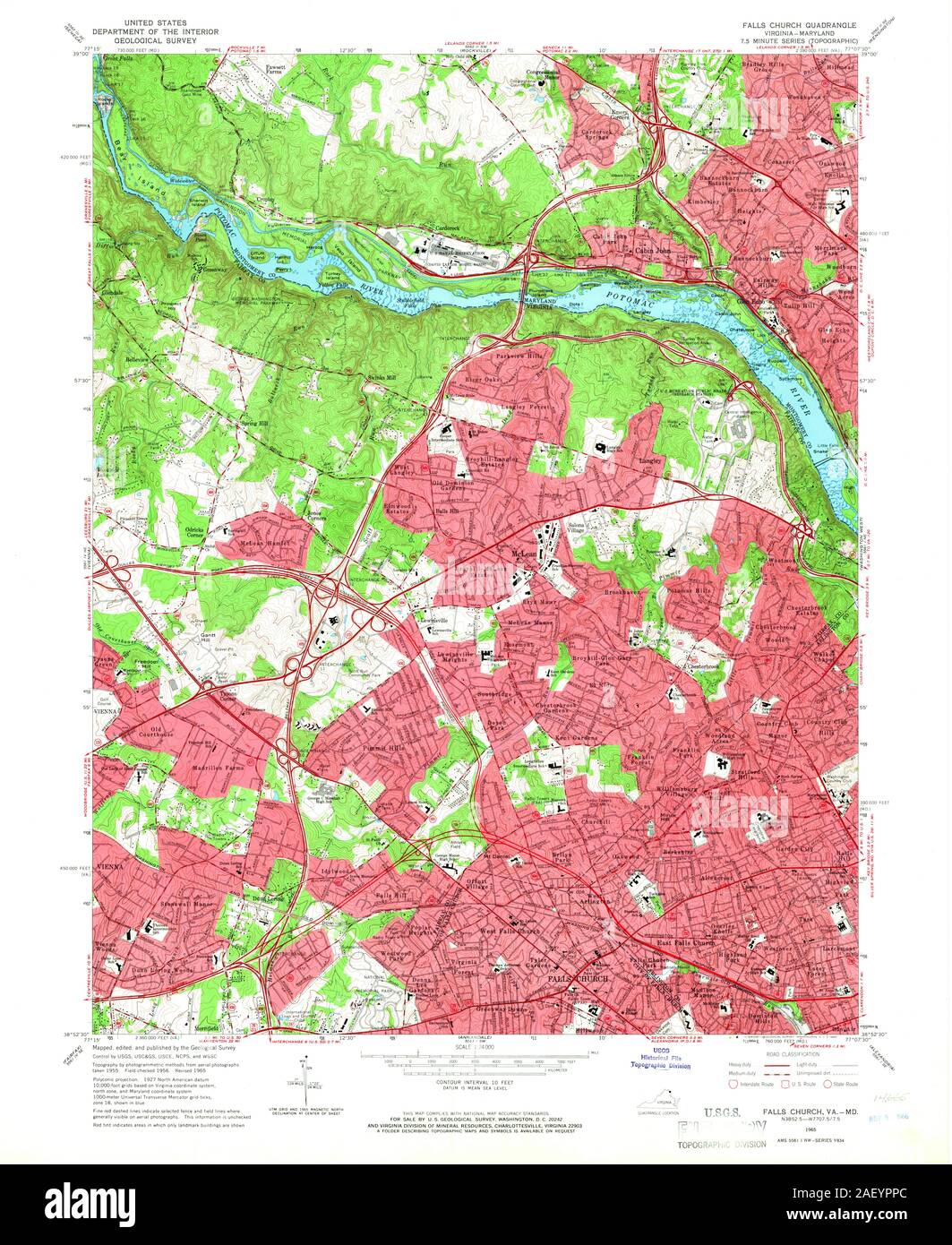 Map of falls church hi-res stock photography and images - Alamy