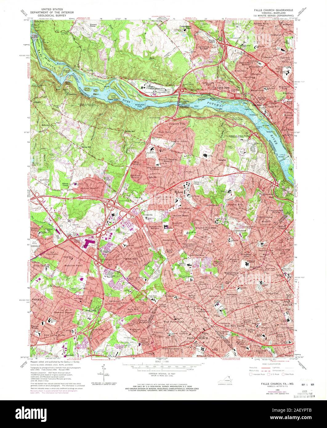 Map of falls church hi-res stock photography and images - Alamy