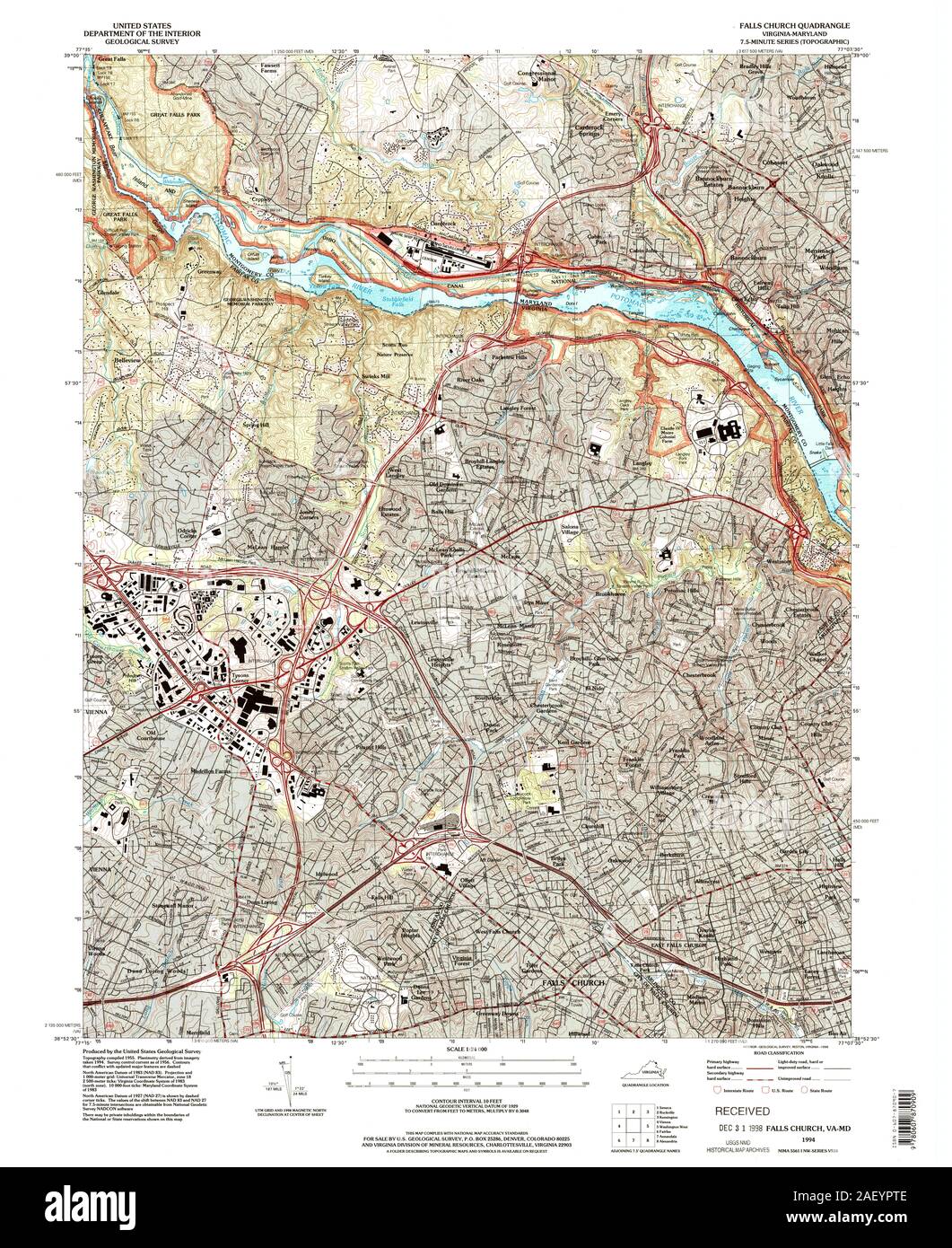 Map of falls church hi-res stock photography and images - Alamy