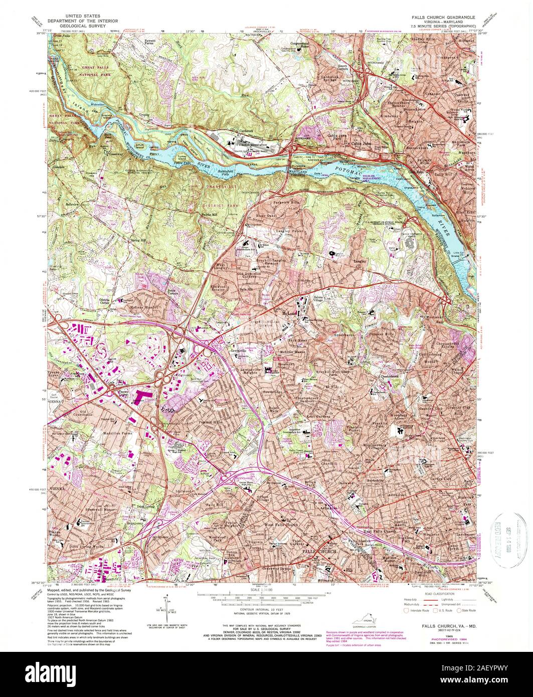 Map of falls church hi-res stock photography and images - Alamy