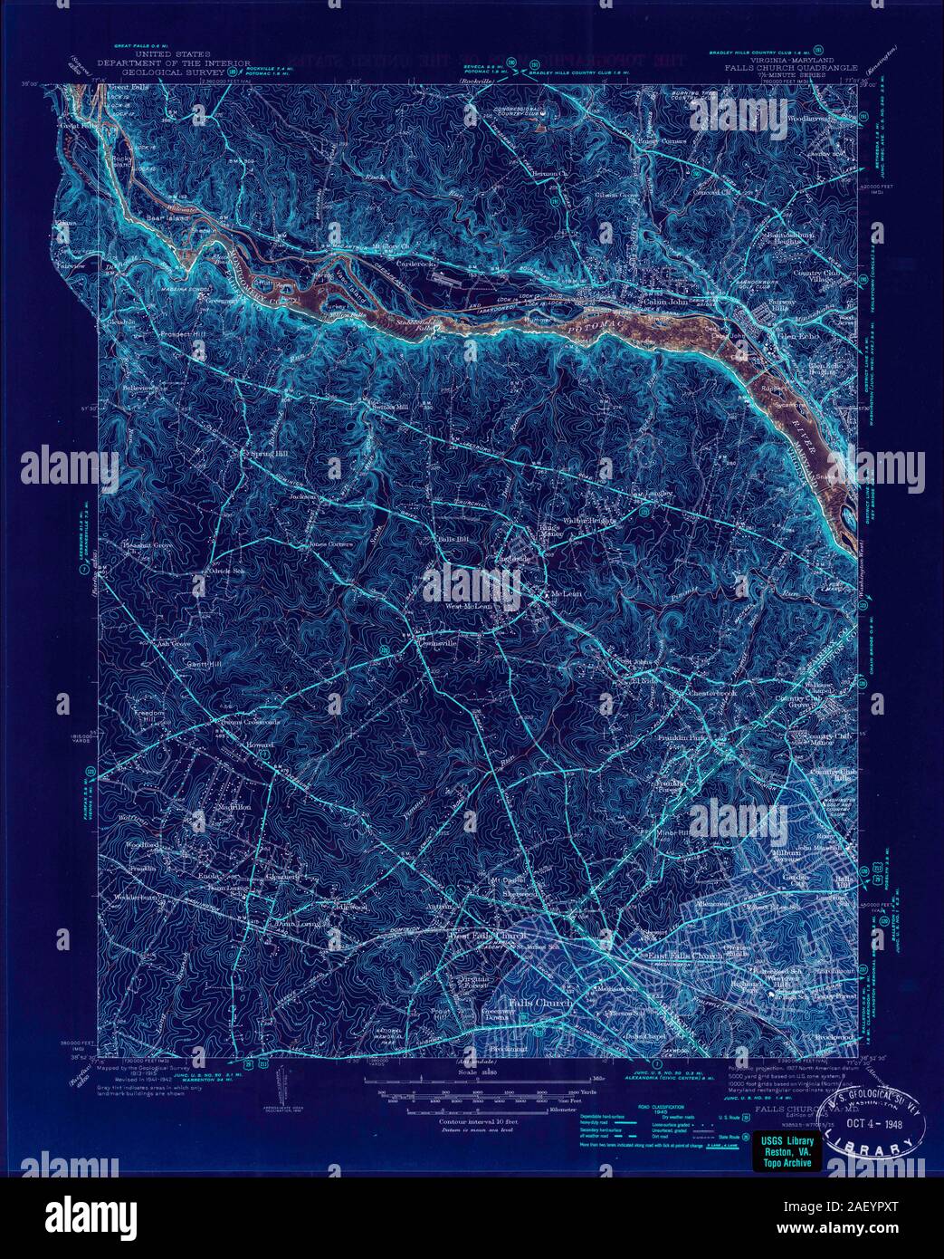 Map of falls church hi-res stock photography and images - Alamy
