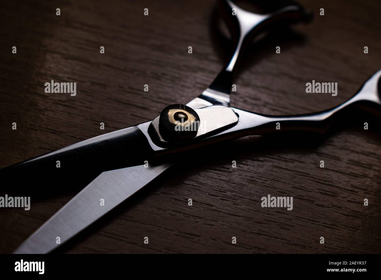 professional scissors on black background Stock Photo - Alamy