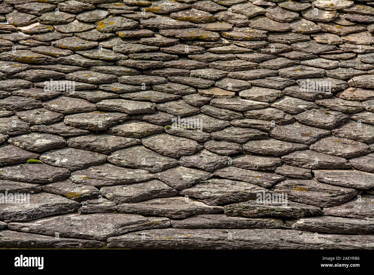 Traditional slate roof in Auvergne, France Stock Photo - Alamy