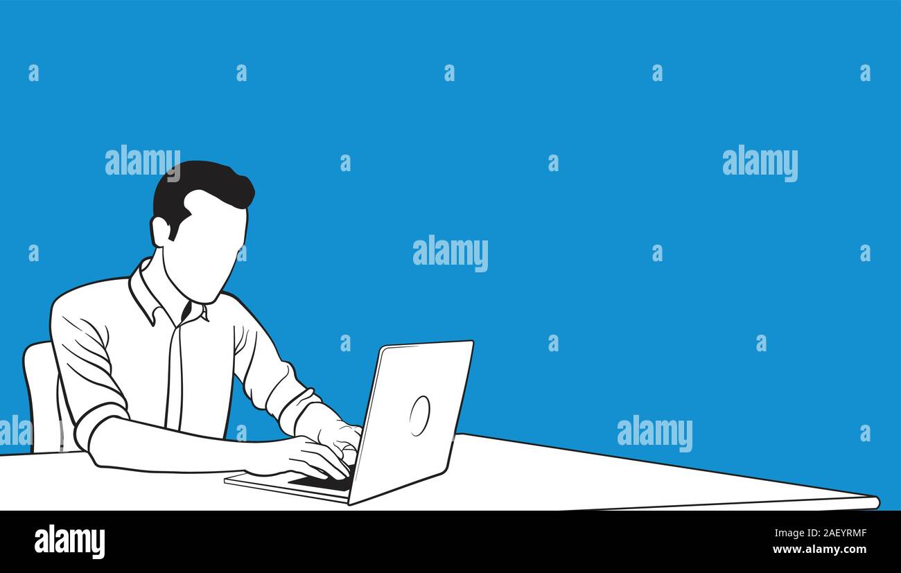 Single person using notebook Stock Vector Image & Art - Alamy