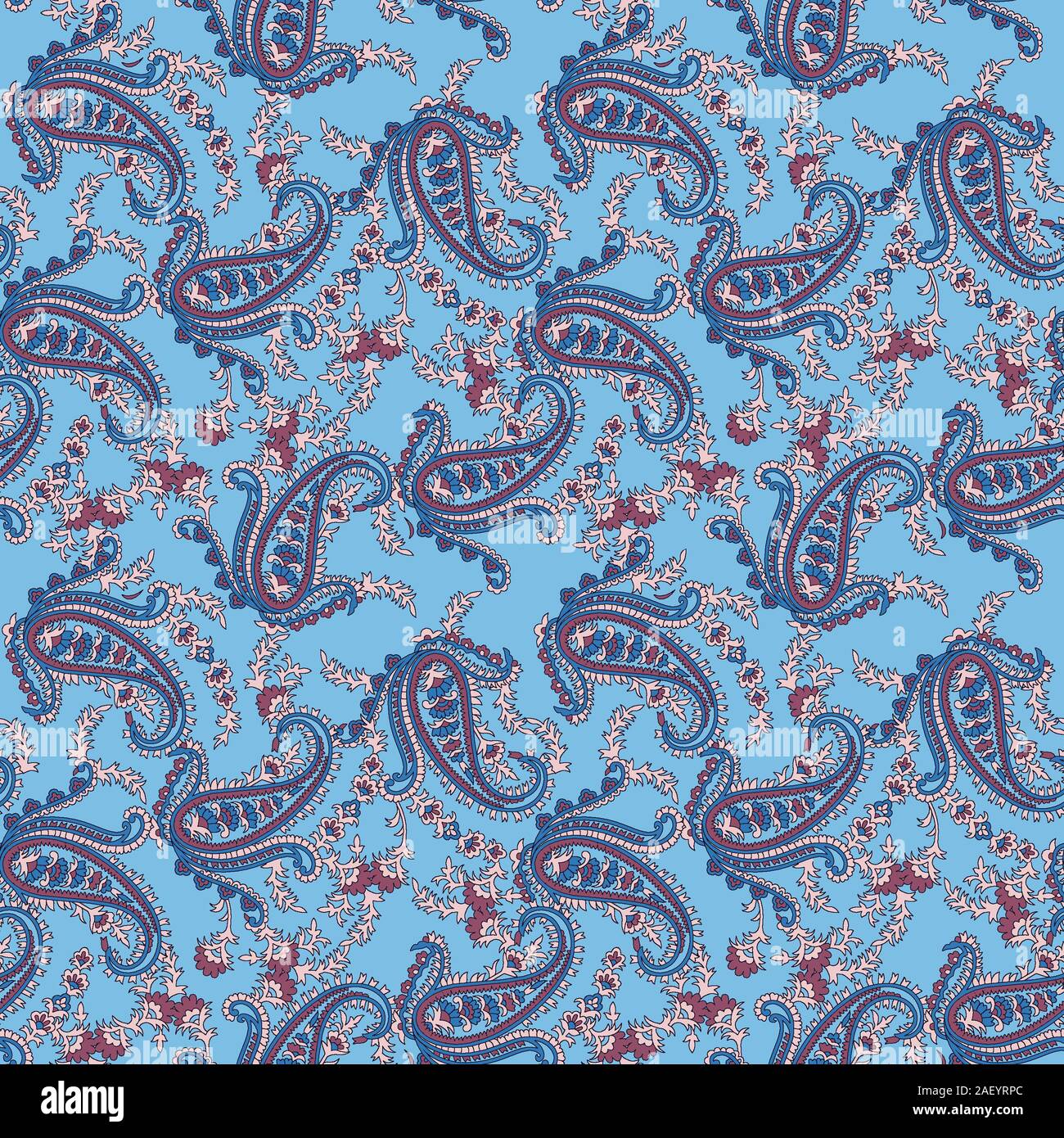 seamless traditional paisley floral background Stock Photo - Alamy