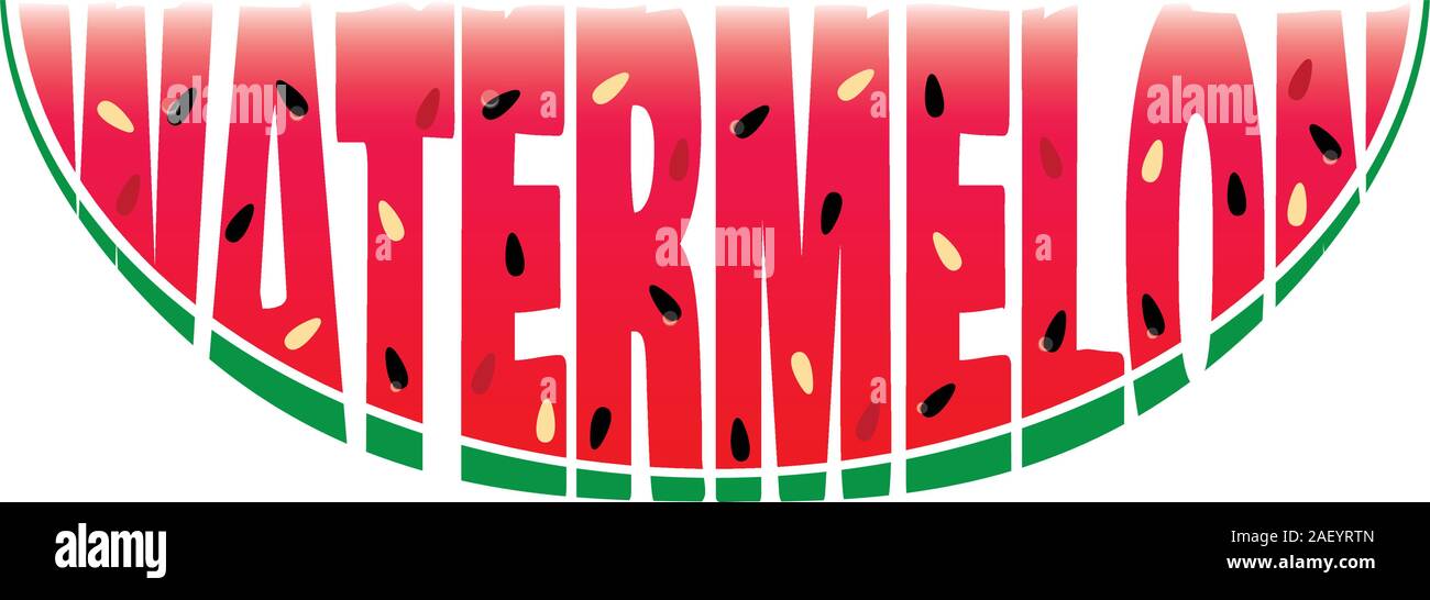 Watermelon Slice text logo on transparent background Stock Vector Image ...