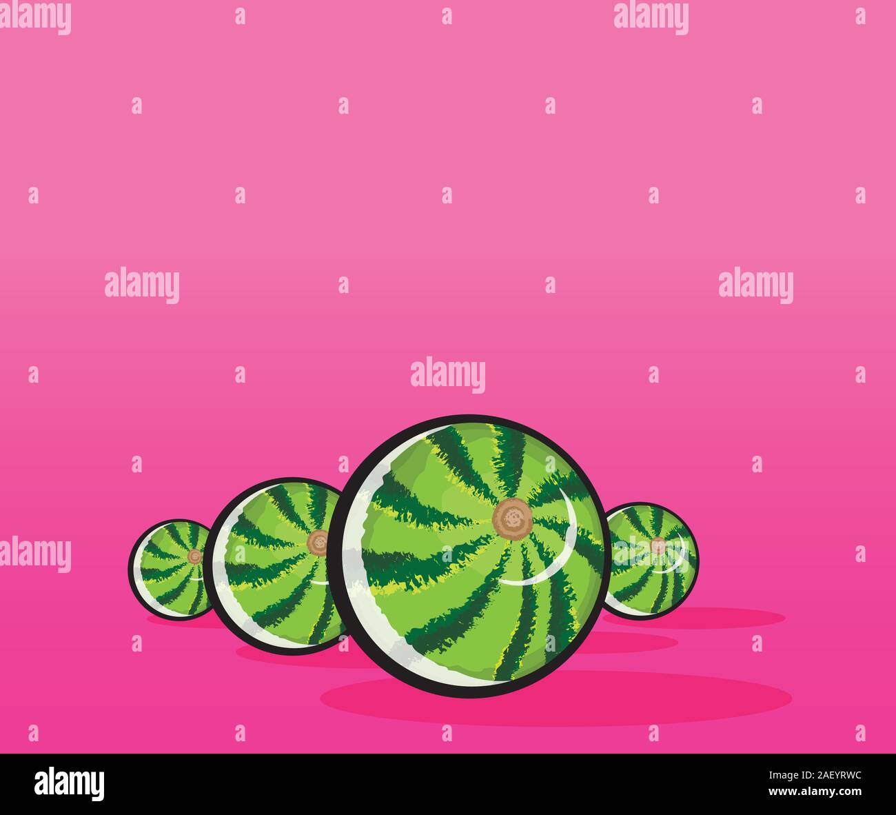 Cartoon WaterMelons on purple color gradient Stock Vector Image & Art ...