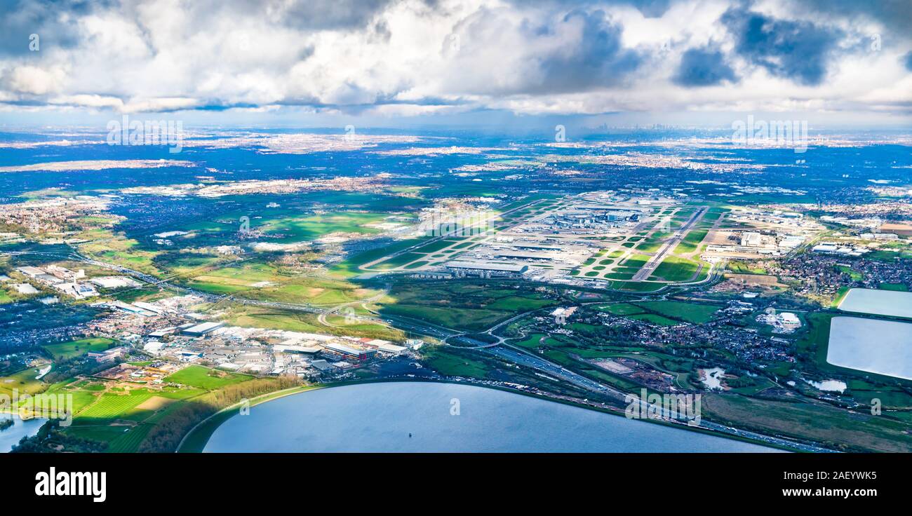 Aerial view of Heathrow Airport in London, UK Stock Photo - Alamy