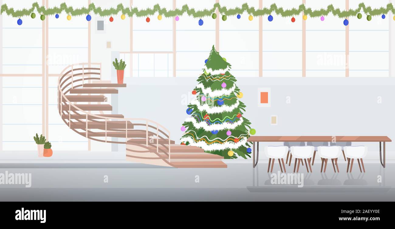 coworking center decorated for christmas holidays celebration modern ...