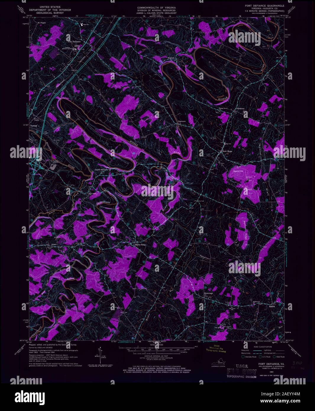 VA Fort Defiance 185027 1964 24000 Inverted Stock Photo - Alamy