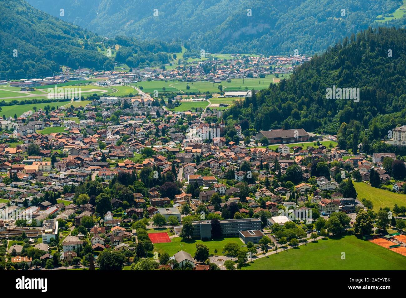 Aerial landscape of Interlaken city Stock Photo - Alamy