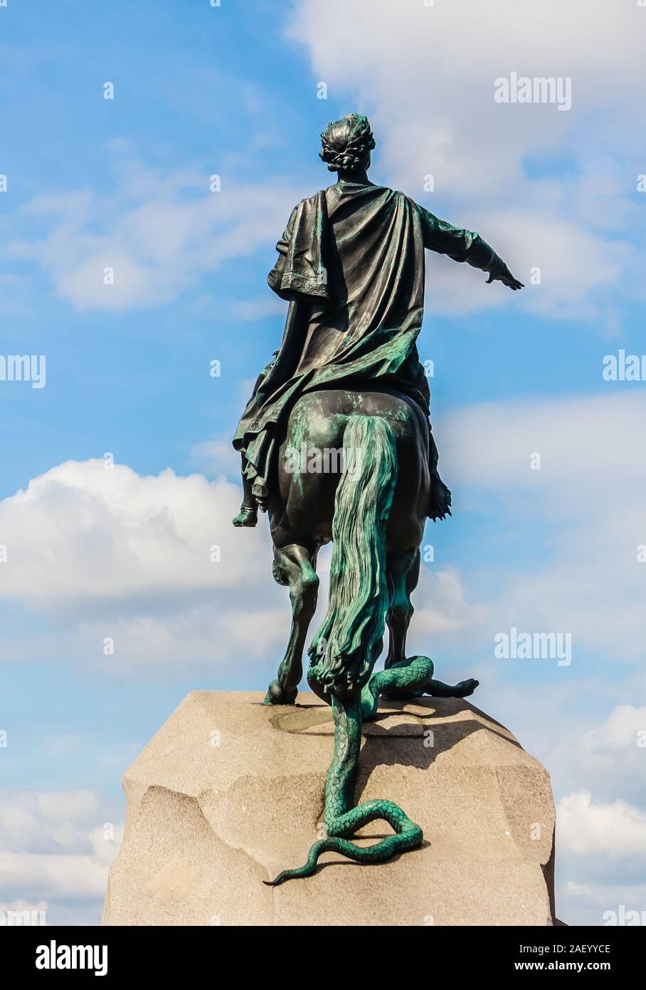 Statue of Peter the Great, Bronze Horseman, St Petersburg, Russia Stock ...