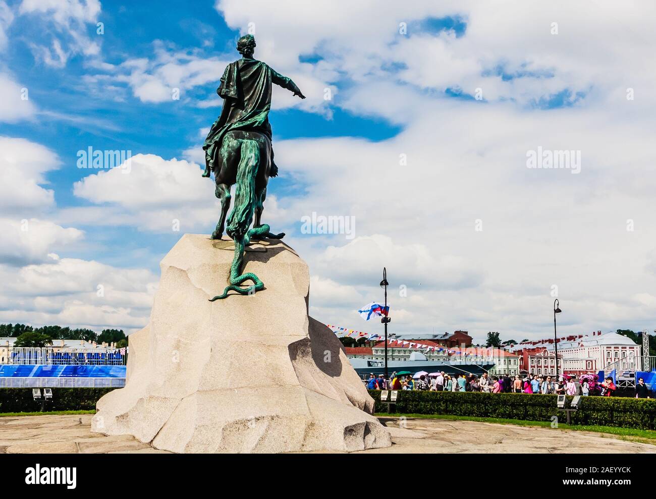 Statue of Peter the Great, Bronze Horseman, St Petersburg, Russia Stock ...