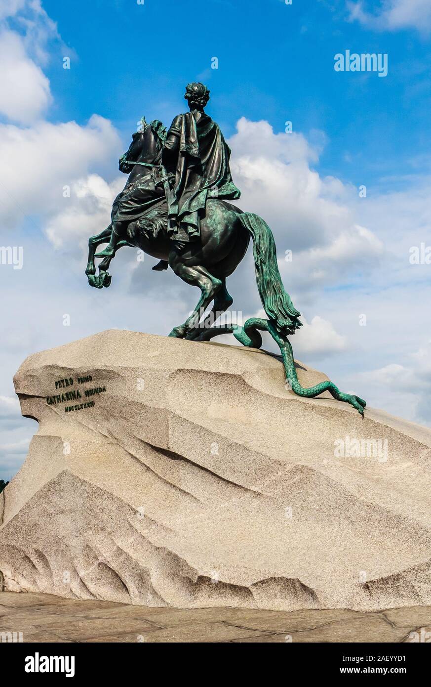 Statue of Peter the Great, Bronze Horseman, St Petersburg, Russia Stock ...