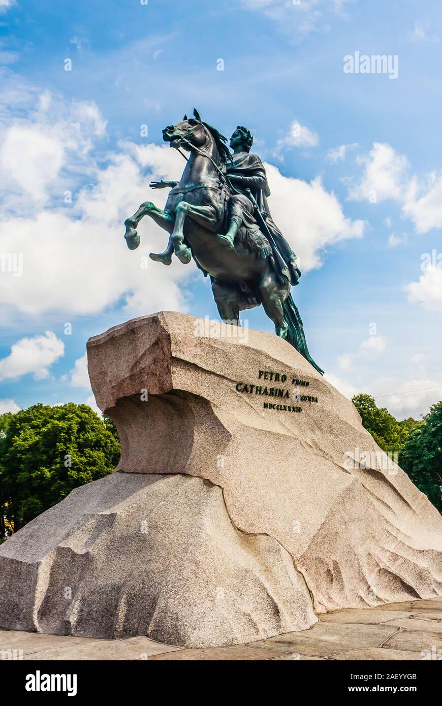 Statue of Peter the Great, Bronze Horseman, St Petersburg, Russia Stock ...